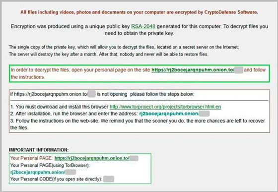 CryptoDefense Ransomware | KnowBe4