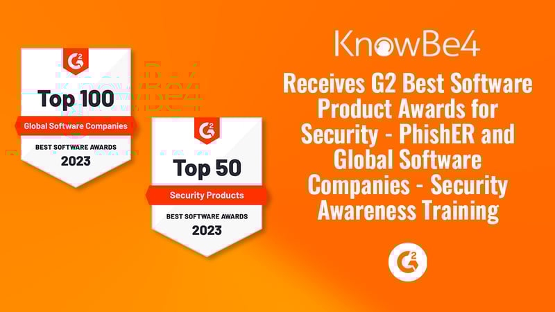 KnowBe4 Earns Spots on G2’s 2023 Best Software Award Lists