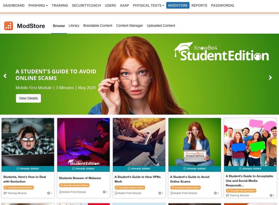 KnowBe4 Student Edition | KnowBe4