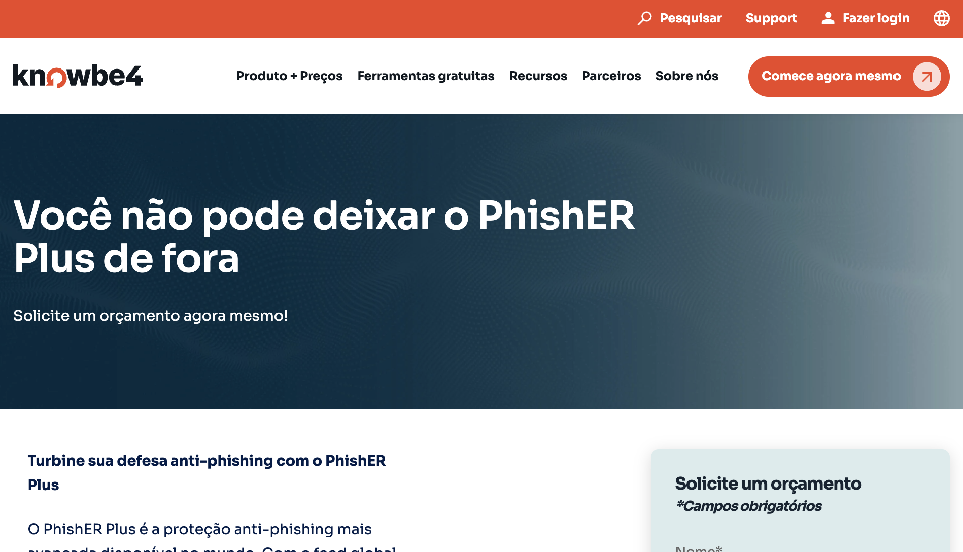 Phish ER | Solicite um orçamento | KnowBe4