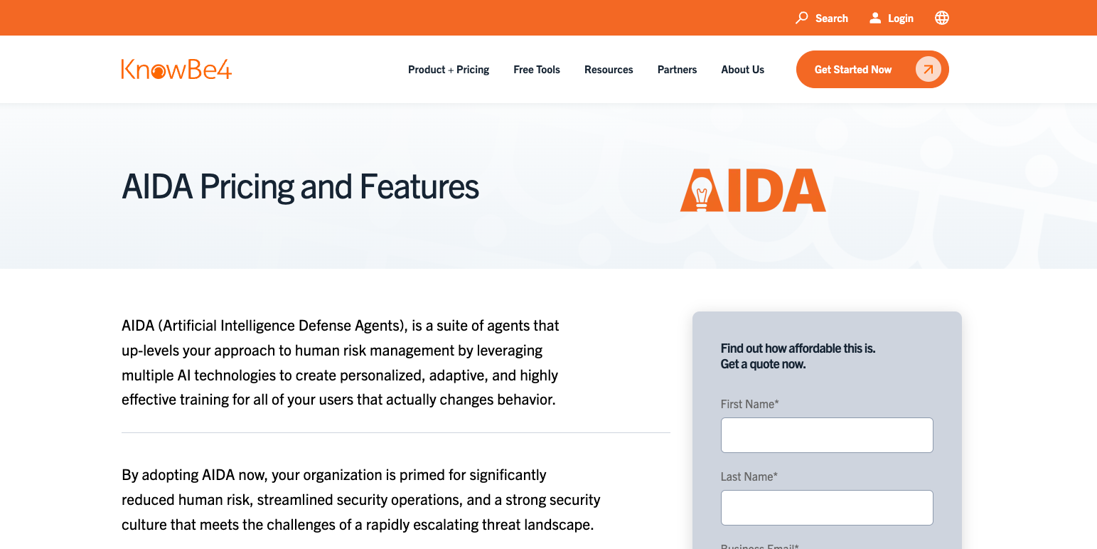 AIDA Pricing | KnowBE4