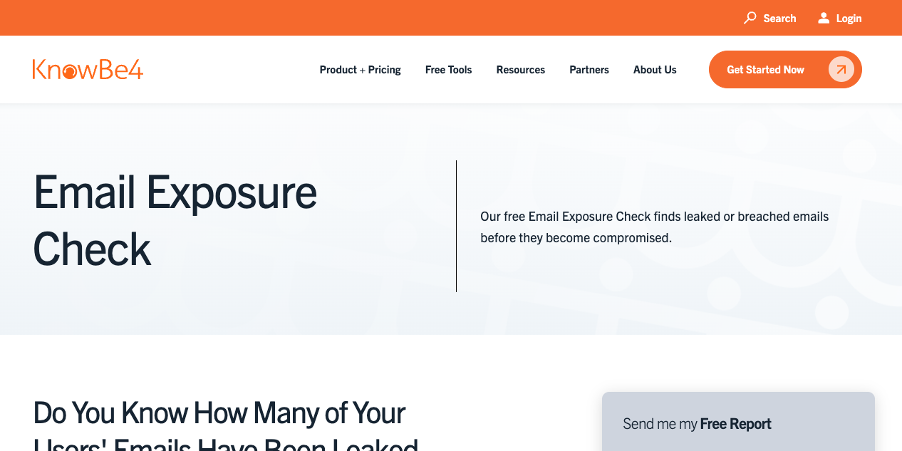 Email Exposure Check | KnowBe4