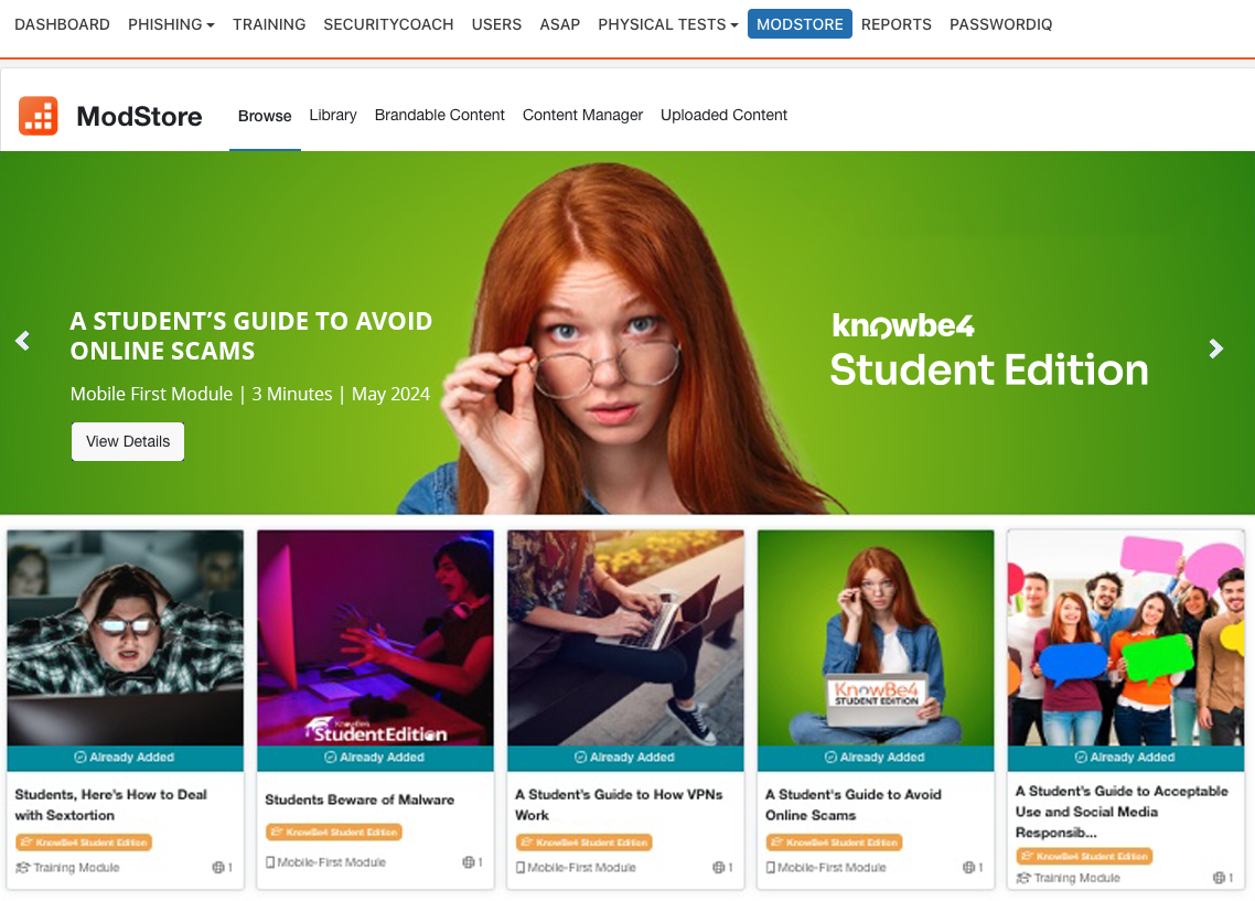 KnowBe4 Student Edition | KnowBe4