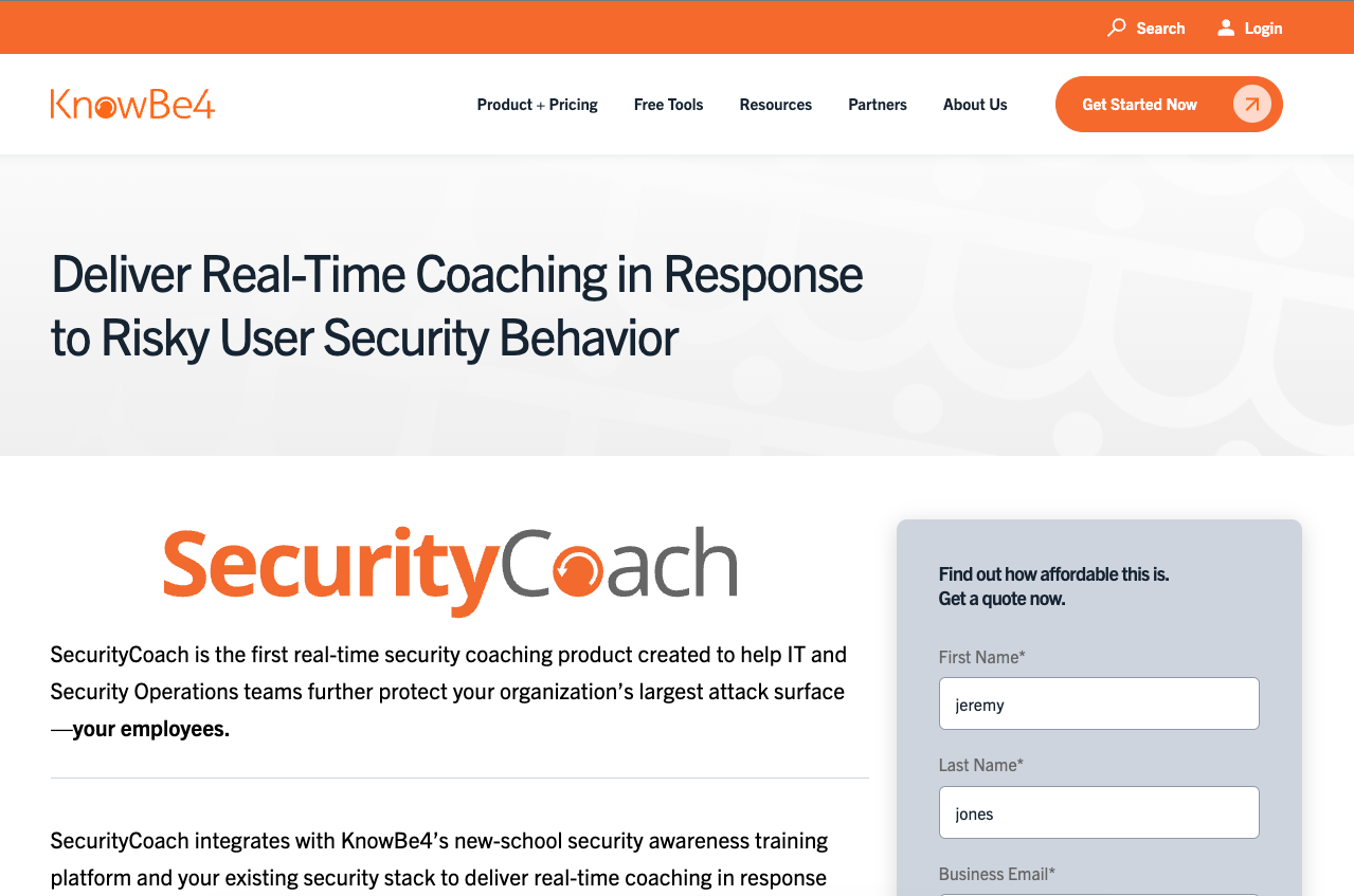 Pricing | Security Coach | KnowBe4